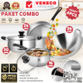 PANCI STAINLESS STEEL 4 Set Panci dan Wajan Stainless Steel / Wajan ...
