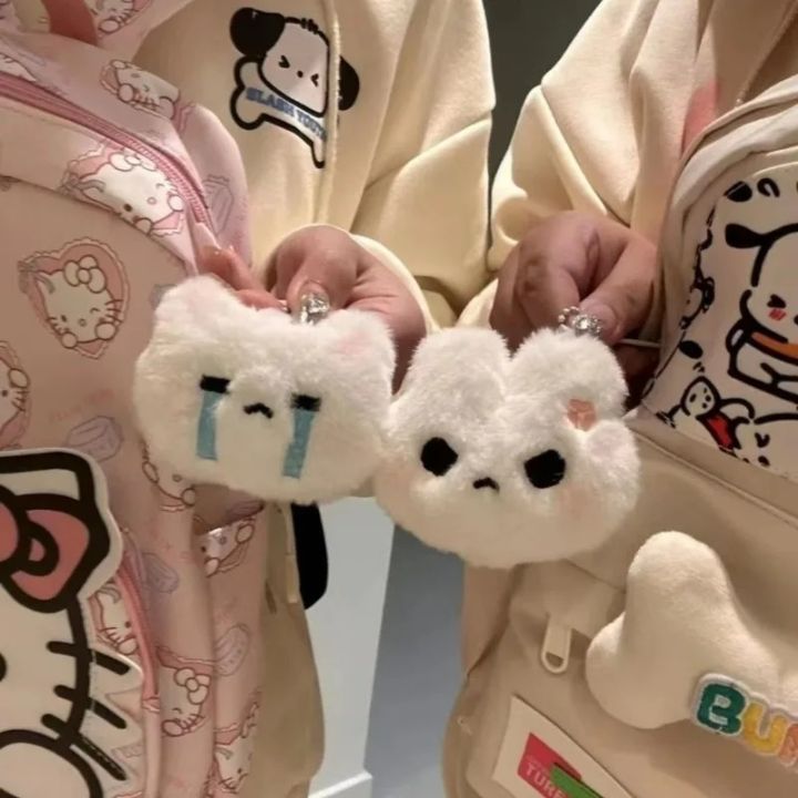 2Pcs Cute Plush Sweet Bunny Rabbit Keychain Y2K Creative Stuffed Animal ...