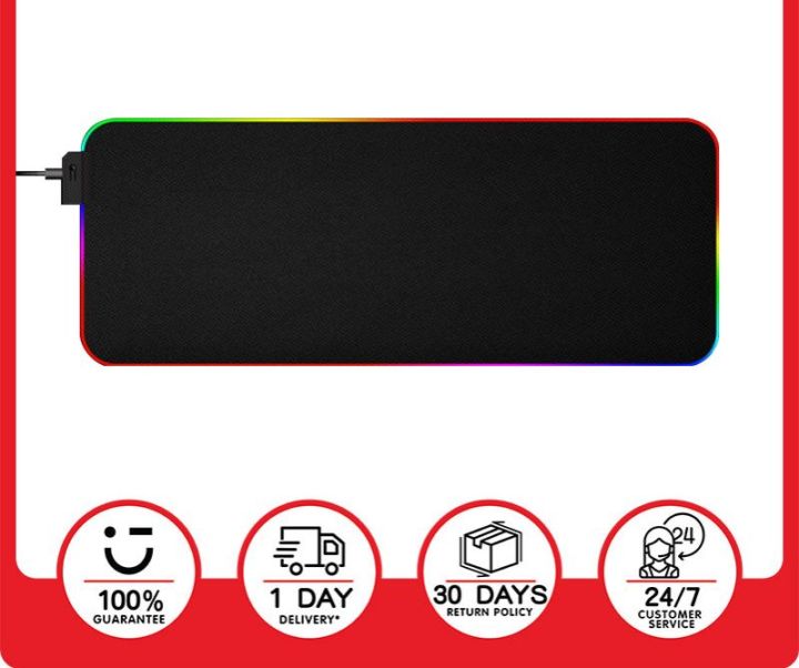 MINISO Gaming Mouse Pad with Colorful Light QB RGB-15 Black | Lazada PH
