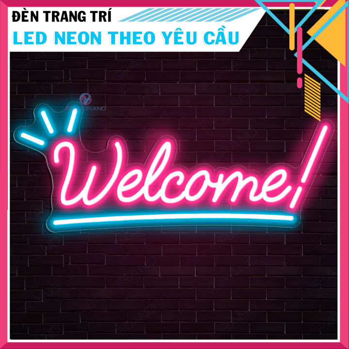 Đèn Led Welcome, Chào mừng cho cửa hàng Cafe, Trà sữa - Mẫu đèn Led ...