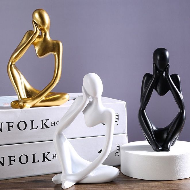 Thinker Statue Mini Creative Modern Minimalist Abstract Character Art ...