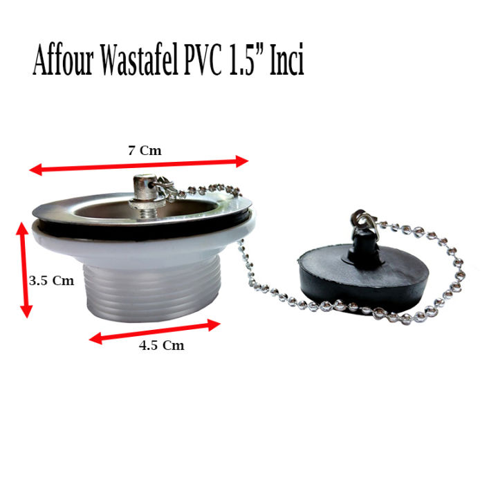 Afur Wastafel PVC 1-1/2" Inci / Affour Plastik Bibir Stainless 1.5 ...
