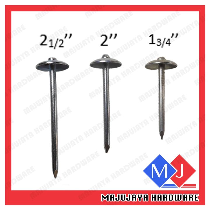 100g Roofing Nails Paku Payung Paku Payung 1 3/4”, 2”, 2 1/2” | Lazada