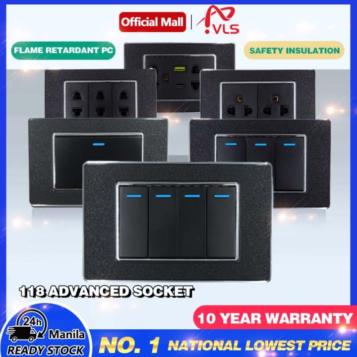 VLS Wall Socket Outlet Wide Series Wall Switch for Light Household Wall ...
