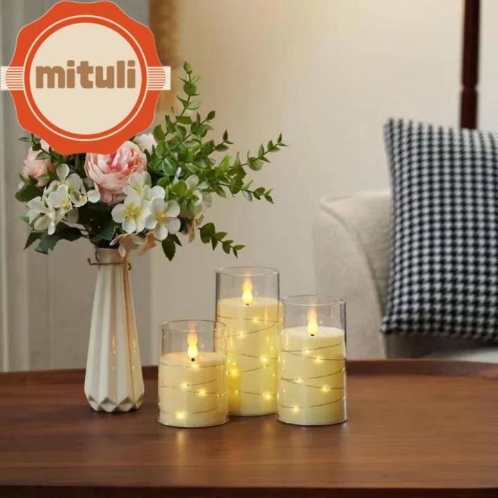 MITULI สร้างสรรค์ แสงเทียนอิเล็กทรอนิกส์ ใช้แบตเตอรี่ ไร้สาย แสงเทียน ...