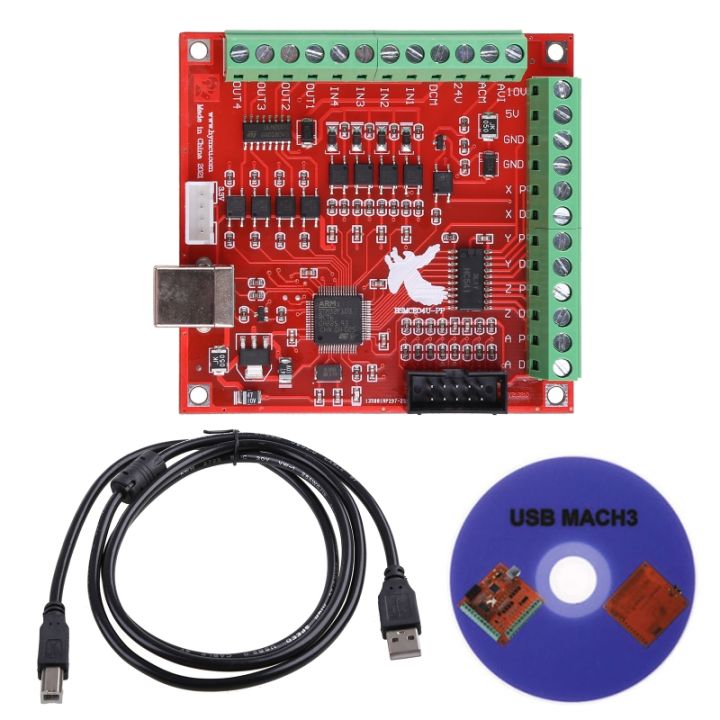 4 Axis Mach3 Stepper Motor Motion Controller Card Breakout Board USB interface CNC Controller ...