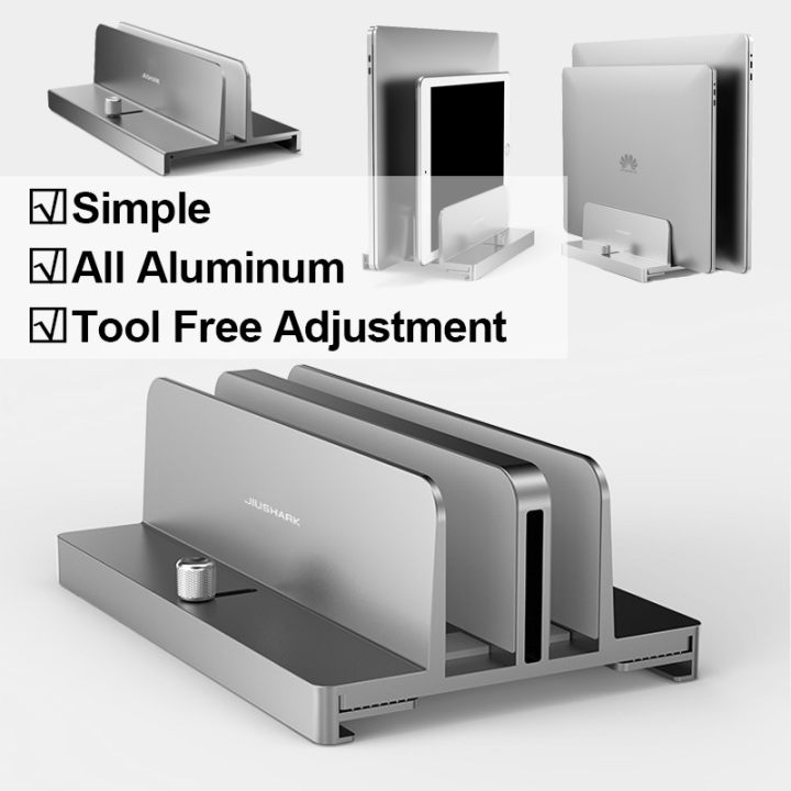 Adjustable Aluminum Vertical Laptop Stand Holder Support Stand Storage ...