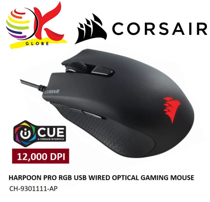 CORSAIR HARPOON PRO RGB WIRED / WIRELESS OPTICAL GAMING MOUSE 6 BUTTONS ...