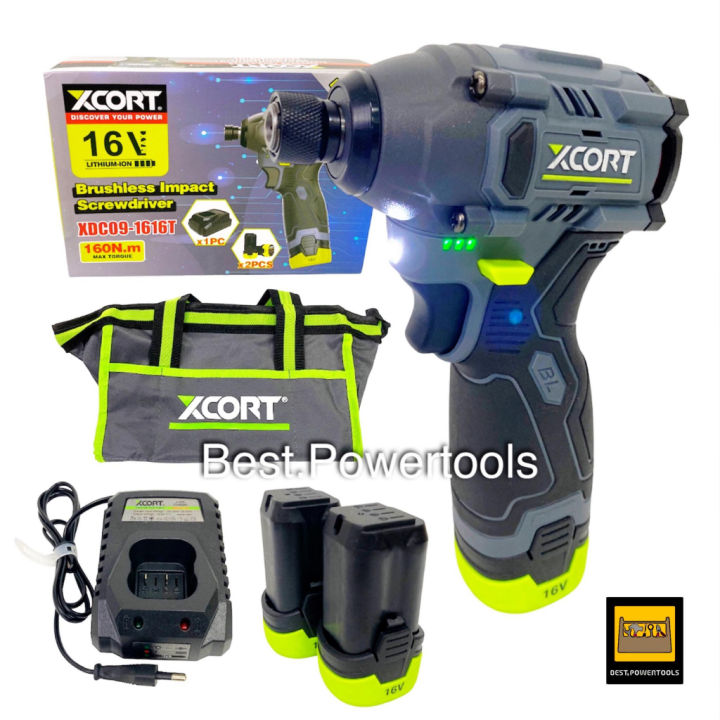 อย่าช้า!(SERIES 9)XCORT สว่านไขควงกระแทกไร้สาย มอเตอร์บัสเลสไร้แปรงถ่าน แรงบิด 160 Nm แบตเตอรี่ ...