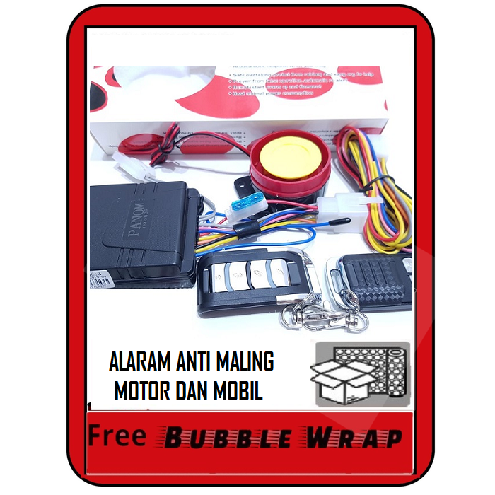 ALARM MOTOR BISA STARTER 2 WaterProof REMOTE ANTI MALING SENSOR GETAR ...