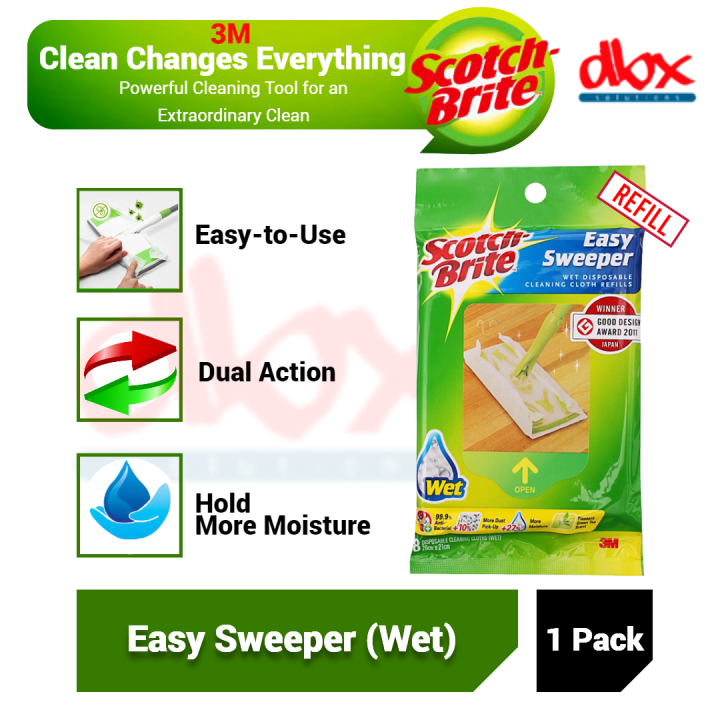 3M Scotch-Brite Easy Sweeper Wet Wipes Refill 20s/pack | Lazada