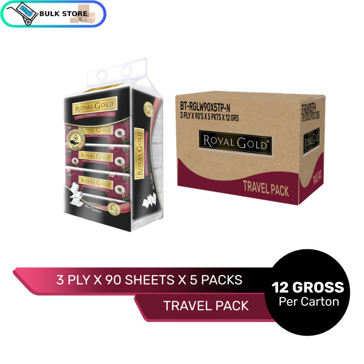Royal Gold Luxurious White Travel Pack 90's (3 Ply) - Carton | Lazada