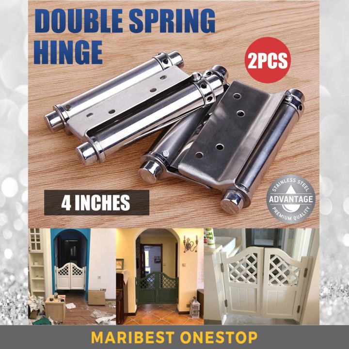 Door Hardware 2PCS 4 Stainless Steel Cowboy Hinges Cowboy Door Double ...