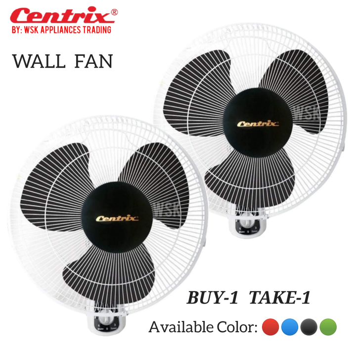 Buy-1 Take-1 Centrix 16" Wall Fan 3-Petal Blades (color may vary) CX ...