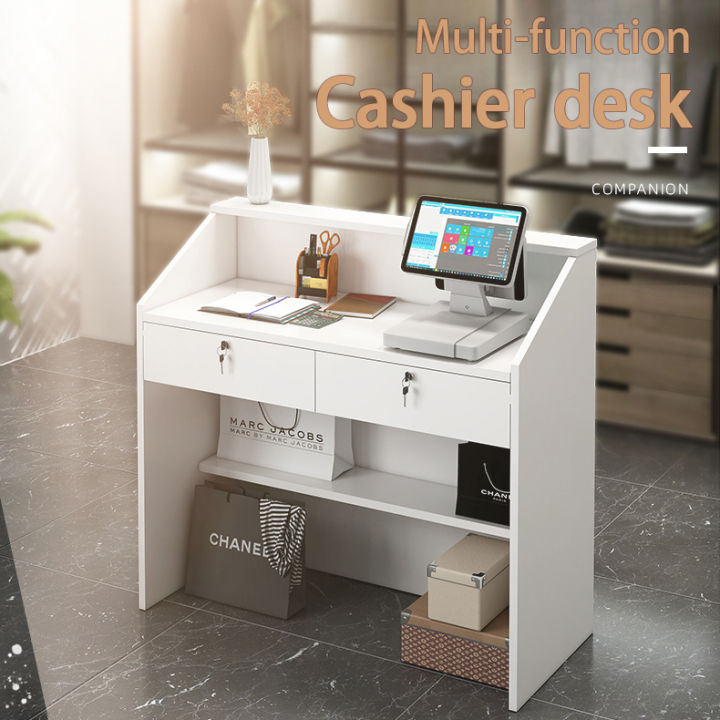 Cashier Reception Desk Double Drawer with Lock Supermarket Cashier ... Cashier Reception Desk Double Drawer with Lock Supermarket Cashier ...
