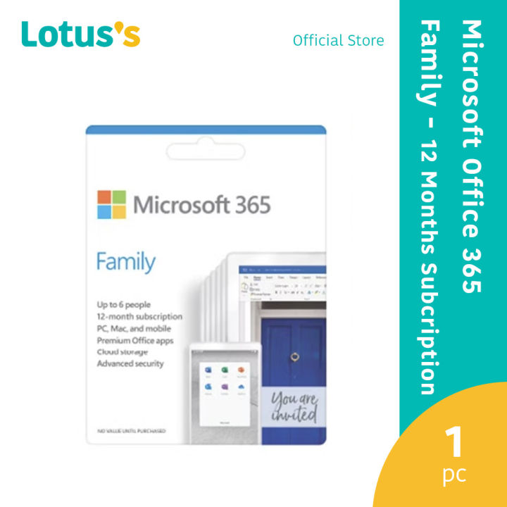 Microsoft Office 365 Family 6GQ-00083 (ESD) - 12 Months Subcription ...