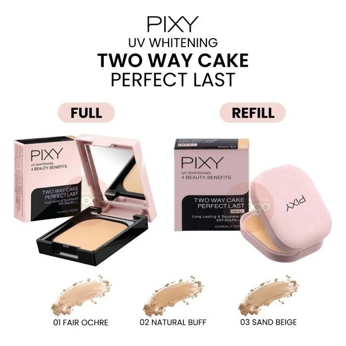 Pixy Whitening Two Way Cake Perfect Last - Tersedia 2 Kemasan Full Size & Refill - 3 Varian ...