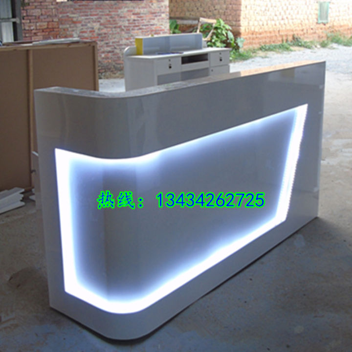 Bright paint front desk arc corner computer desk clothing store cashier ...