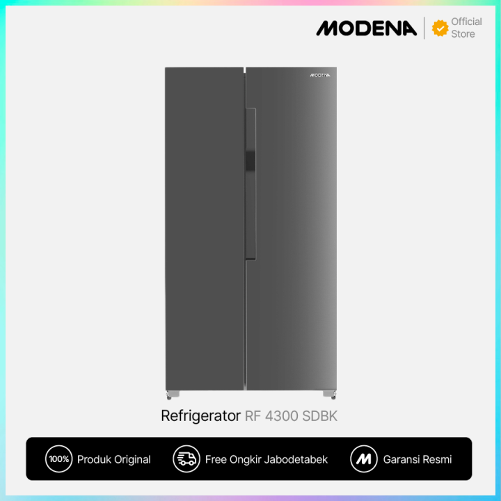 MODENA Refrigerator - RF 4300 SDBK | Lazada Indonesia