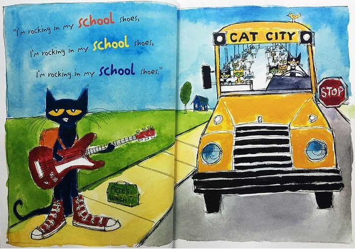 Wearing school shoes to rock Pete the Cat Rocking in My School Shoes ...