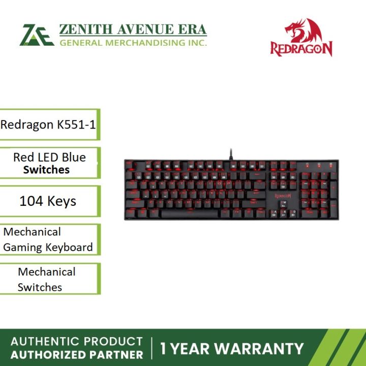 Redragon Mitra K551-1 Single Black Mechanical Keyboard | Lazada PH