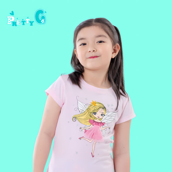 Pretty G เสื้อยืด เด็กผู้หญิง อายุ 2-12 ปี สวมใส่สบาย รุ่น PS215 พิมพ์ ...