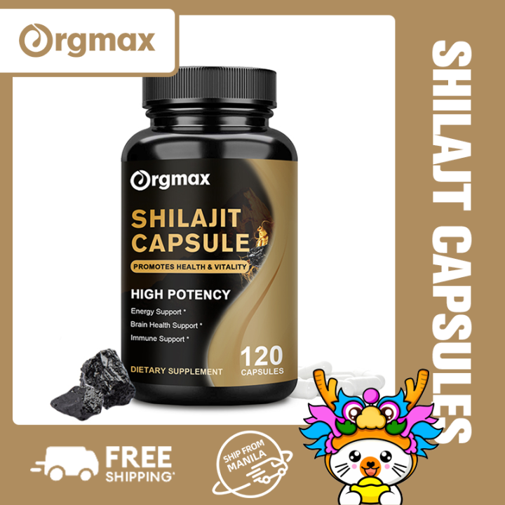 Shilajit 400mg Capsules Pure Himalayan with Ginseng for Immune, Brain ...