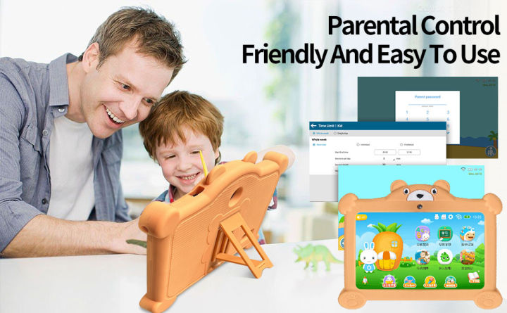 Rubber sleeve 7 inch T7 WiFi Kids Tablets 32G 2023 Android 11 Kids ...