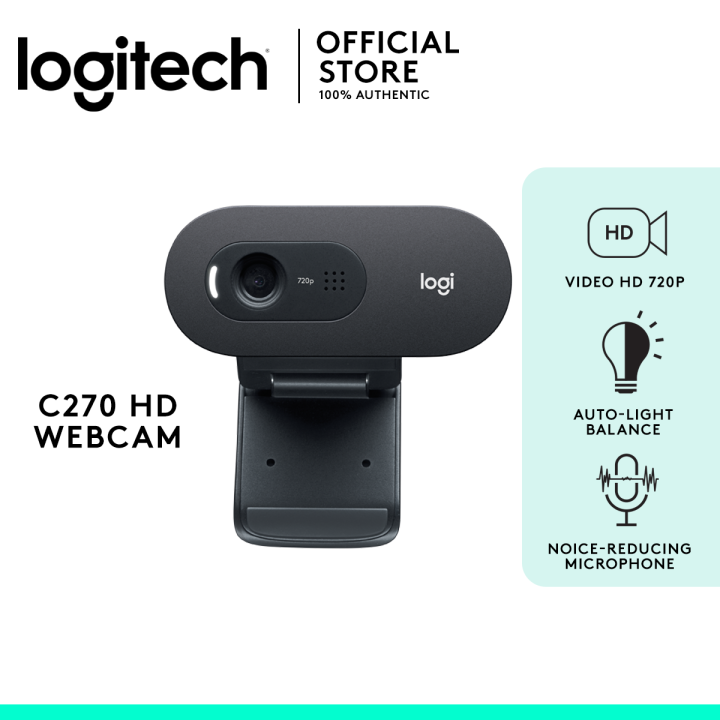 Logitech C270 HD Webcam, HD 720p/30fps, Widescreen HD Video Calling, HD ...