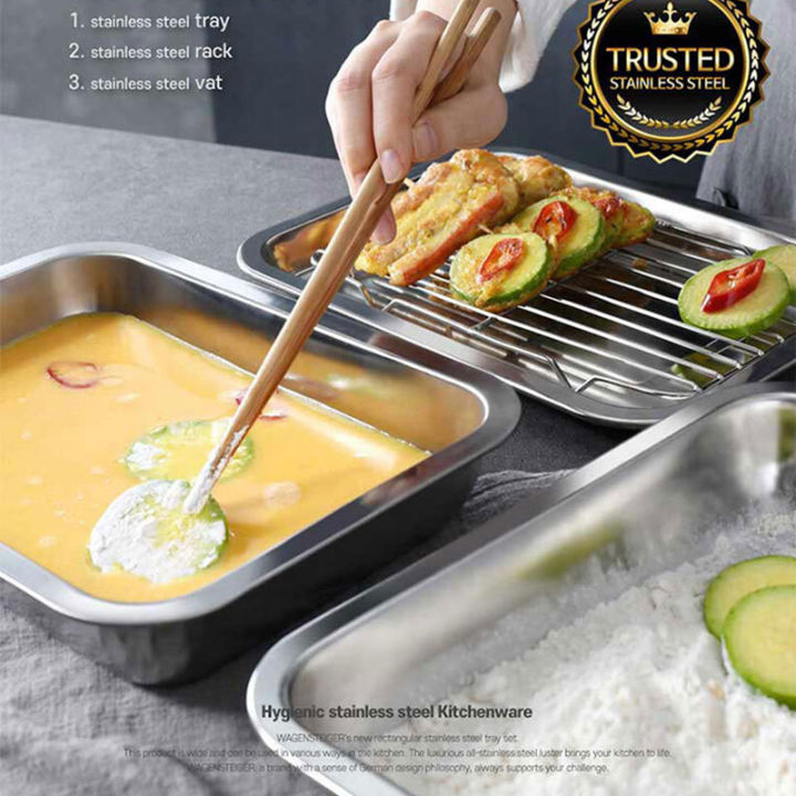 WAGENSTEIGER Premium Stainless Steel Rectangular Tray 12p (Tray, Rack ...