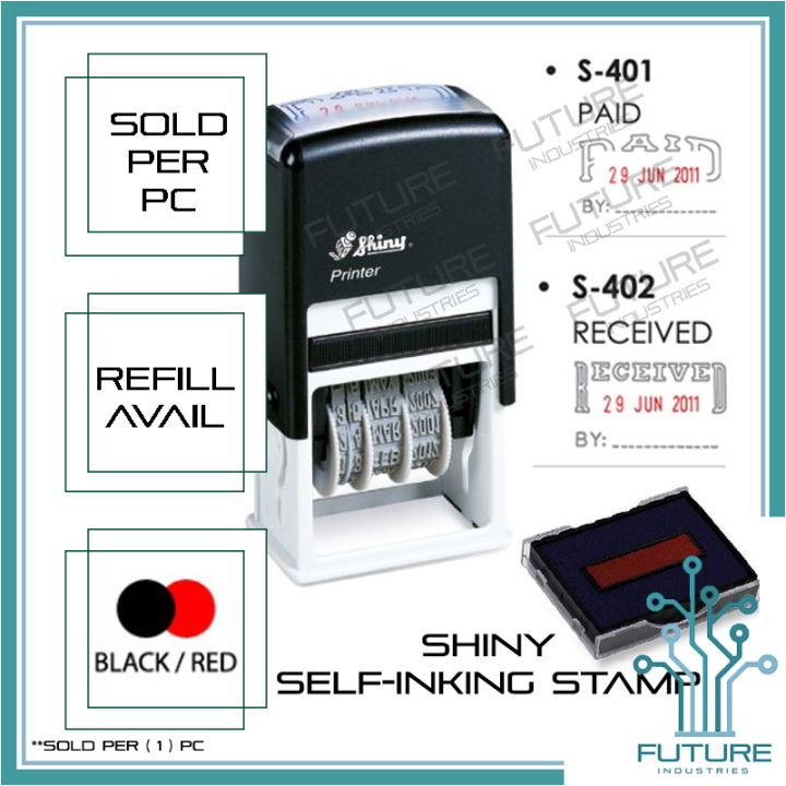 Shiny Stamp Self-Inking Stamp Dater Shiny Brand Machine Paid With Date ...