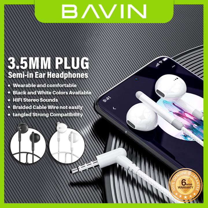 BAVIN HX866 HiFi Wired Earphone Stereo Audio Sounds /W Universal 3.5mm Audio Jack Built-In ...