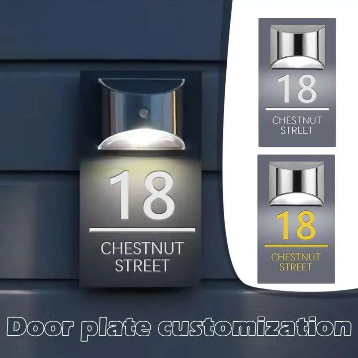 Customized House Sign Solar LED Light 3D Laser Cut Door Name ...