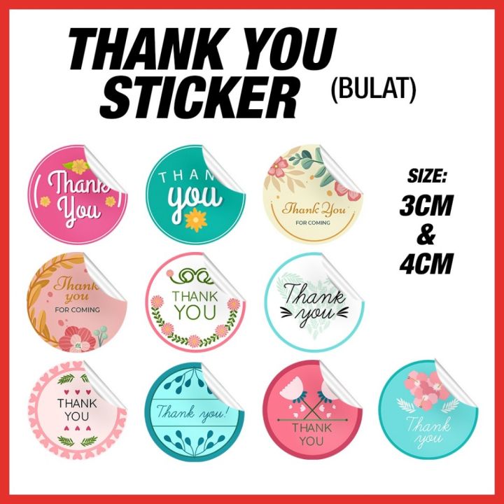 Thank You Sticker (TQ) / Sticker Terima Kasih / Label Sticker Pelbagai ...