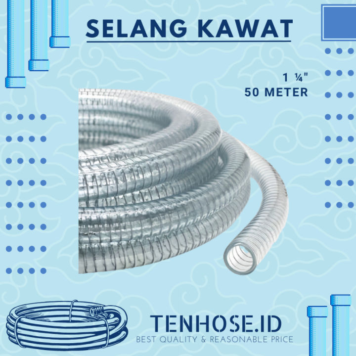 Selang Kawat Spiral 1 1/4" Inch 50 Meter Spring Hose Selang Minyak Oli ...