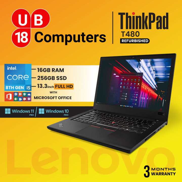 Lenovo ThinkPad T480 / T490 i5 / i7 8th Gen 8GB/16GB DDR4 Ram, 256GB ...
