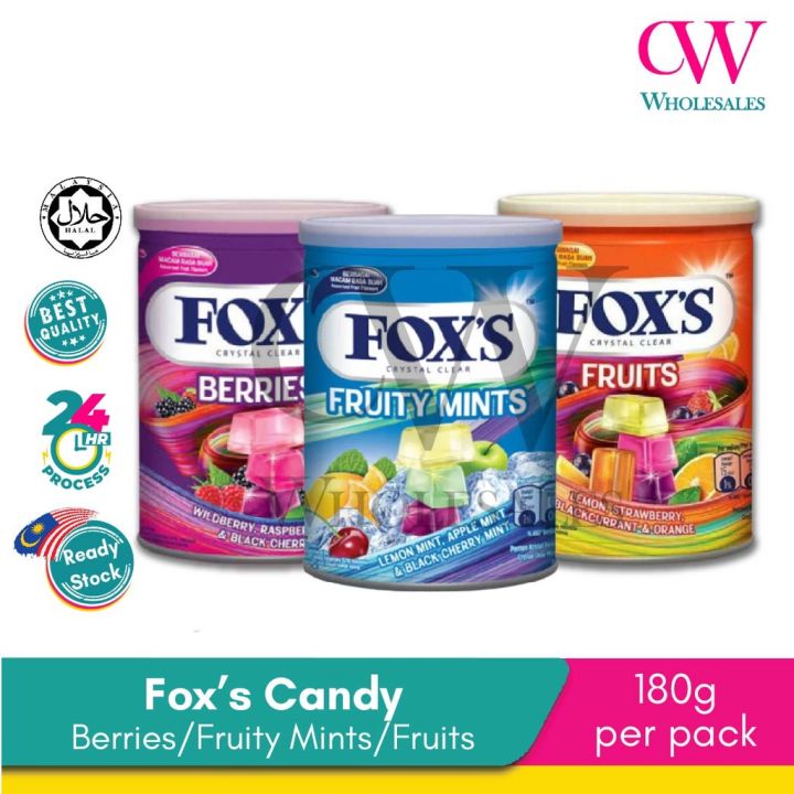 Fox's Candy Crystal Clear Candy 180g Berries Flavor Fruity Mints Flavors Fruits Flavours Candies ...