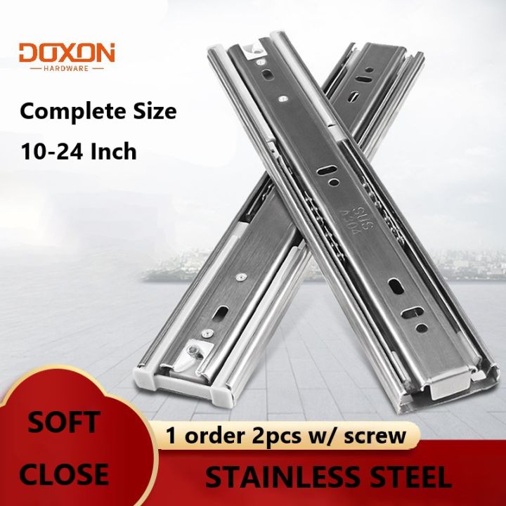 DOXON Stainless Steel Drawer Guide Hydraulic Full Extension Ball ...