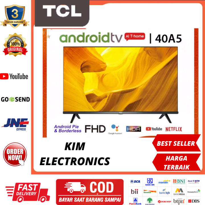 TCL 40 inch Smart LED TV - Android 9.0 - Frameless - Full HD - Google ...