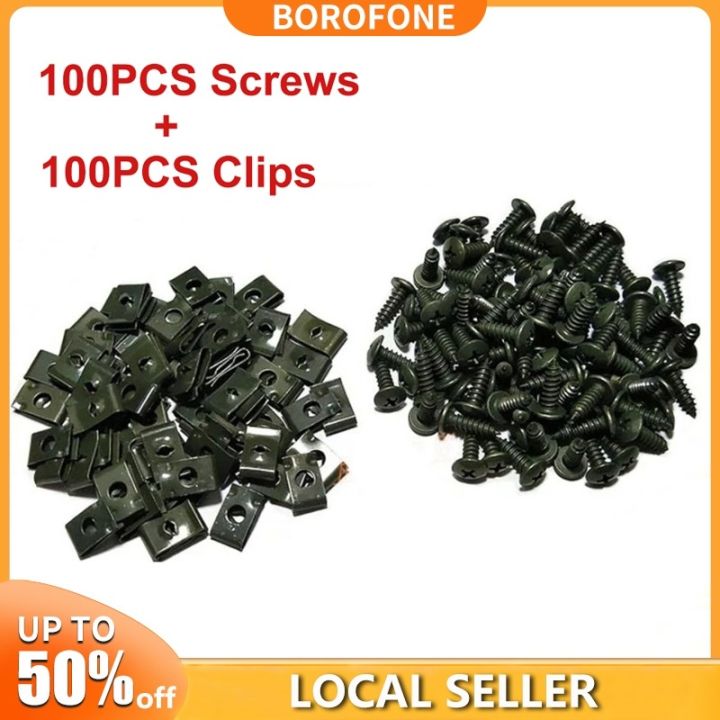 100PCS YAMAHA BODY CLIP WITH BOLT FLAIRINGS BODY BOLT SCREW NUT GENUINE ...