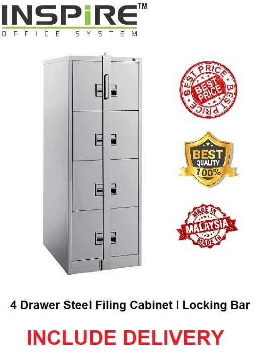 4 DRAWER STEEL FILING OFFICE CABINET (LOCKING BAR) | Lazada
