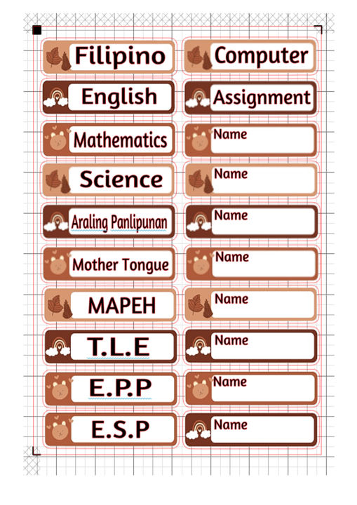 books & Notebooks subject & blank name sticker | Lazada PH