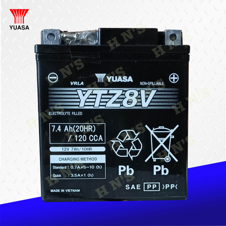 Yuasa YTZ8V Maintenance Free Motorcycle Battery for Honda Supremo, etc ...