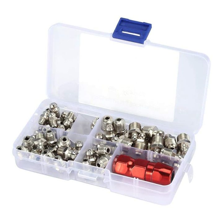 61Pcs/Set Grease Fitting Pack M6/M8/M10 Metal Nipple Mechanical ...