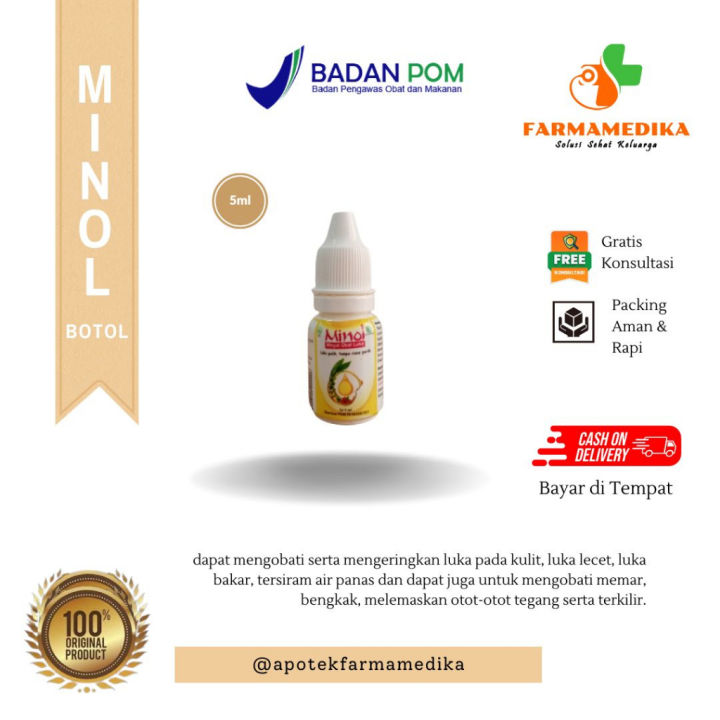 Minol Botol 5ML obat luka | Lazada Indonesia