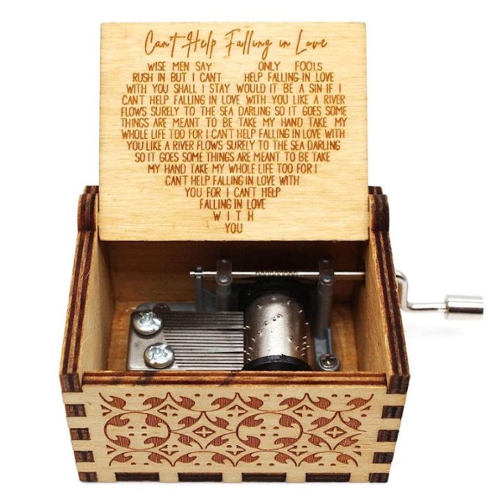 Hand-cranked vintage wooden music box for birthday and Valentine's Day ...