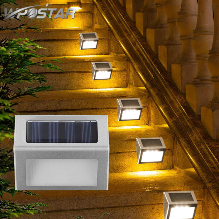 6 LED Solar Stair Lights Waterproof Outdoor Step Fence Lamp for Deck ...
