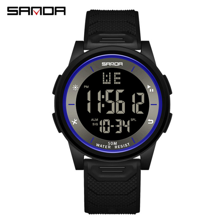 Sanda Trend Simple Large Screen Ultra-thin Luminous Waterproof Quartz ...
