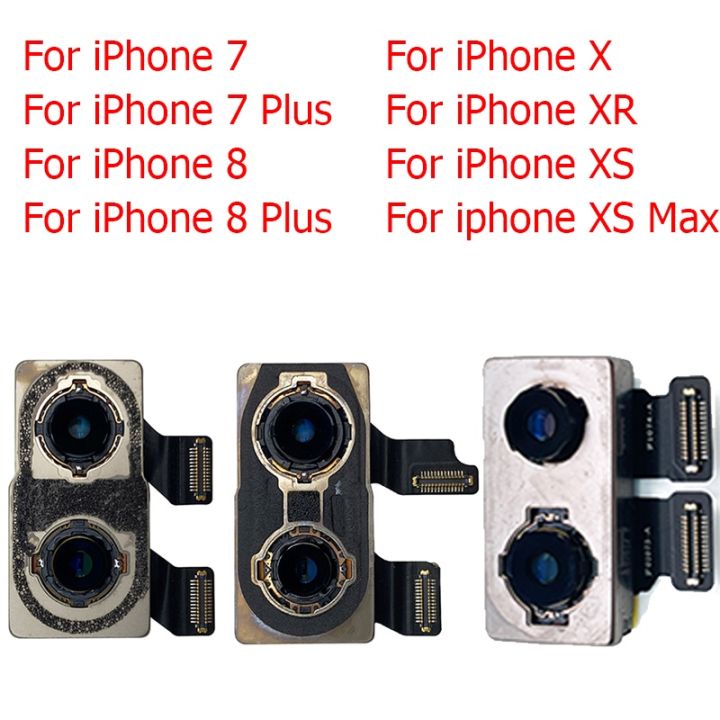 กล้องหลังใหญ่ด้านหลังของแท้สายเคเบิ้ลยืดหยุ่นสำหรับ iPhone 7 8 Plus X XR Xs Max ชิ้นส่วนอะไหล่ ...
