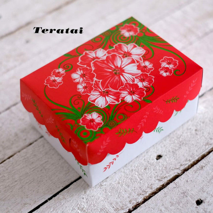 Dus Roti / kotak kue / box jajan uk 15,5 x 12 cm type Teratai R5K isi ...
